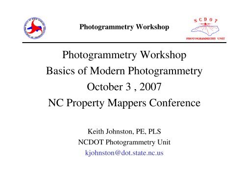 Photogrammetry Workshop Basics of Modern Photogrammetry ...