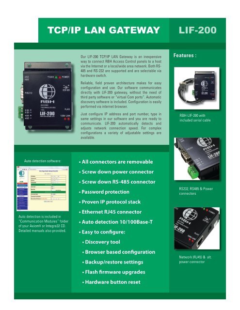 LIF-200 TCP/IP LAN GATEWAY - TristateTelecom