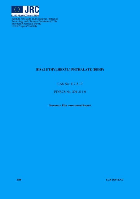 BIS (2-ETHYLHEXYL) PHTHALATE (DEHP) CAS ... - ECHA - Europa