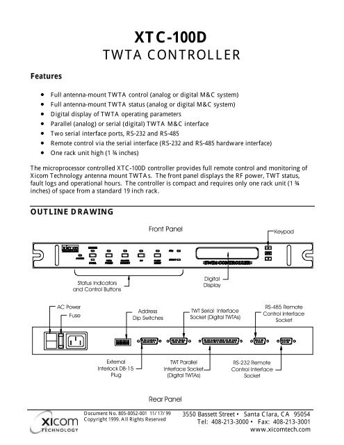 XTC-100D Data Sheet - Comtech Xicom Technology