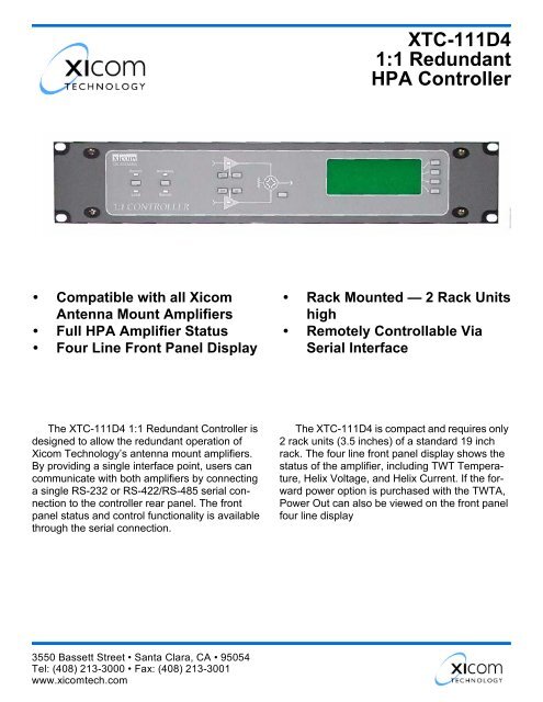 XTC-111D4 Data Sheet - Comtech Xicom Technology