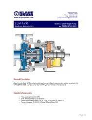 CENTRIFUGAL PUMP TYPE SLM NV TO DIN EN ... - Klaus Union