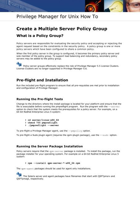 Questy Privilege Manager for UNIX - Quest Software