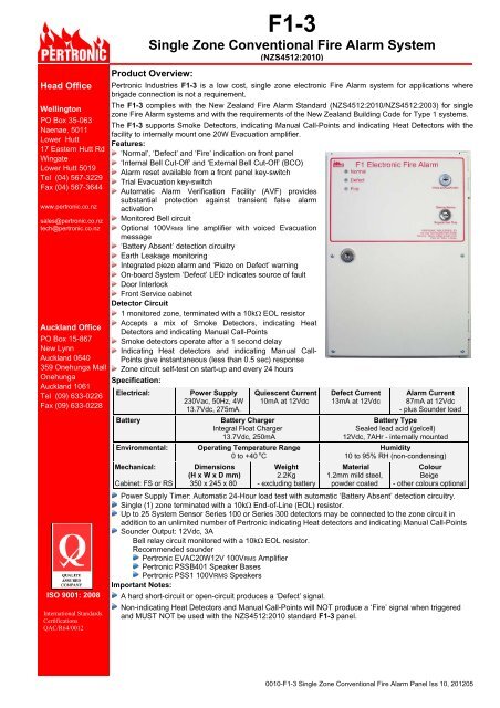 Single Zone Conventional Fire Alarm System - Pertronic Industries