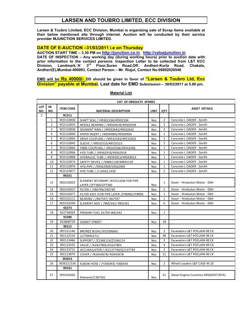 LARSEN AND TOUBRO LIMITED, ECC DIVISION