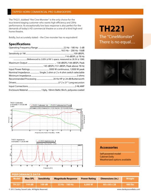 Tapped horn commercial pro subwoofers - Danley Sounds Labs