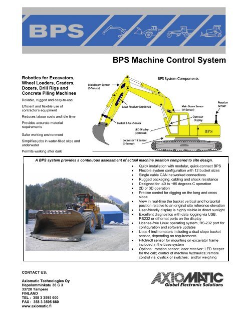 BPS Machine Control System - Axiomatic Technologies Corp.