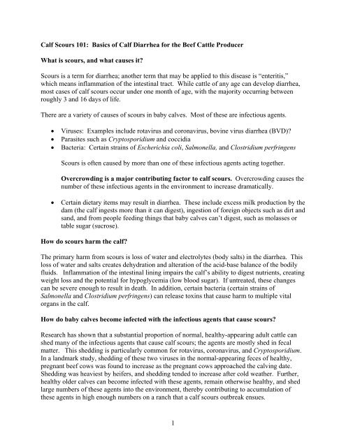 Calf Scours 101 - Veterinary Extension