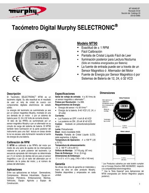 TacÃ³metro Digital Murphy SELECTRONIC
