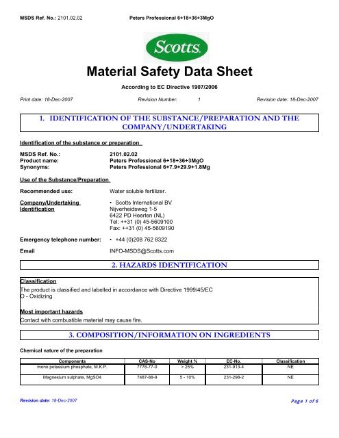 Material Safety Data Sheet - Green-tech