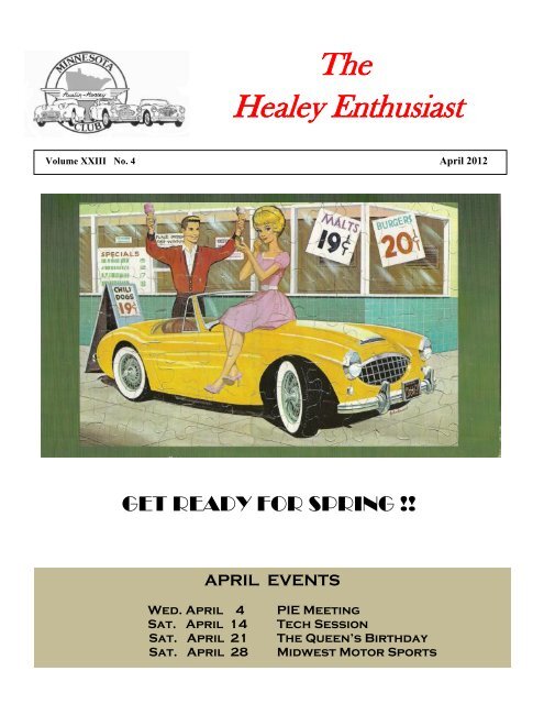 April 2012 - The Minnesota Austin Healey Club