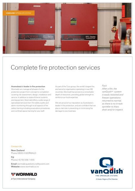 VANQUISH SPRINKLER SYSTEM