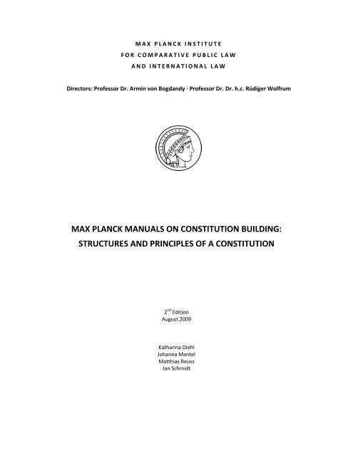 Max Planck Manual on Constitution Building Max Planck Manual on Constitution Building