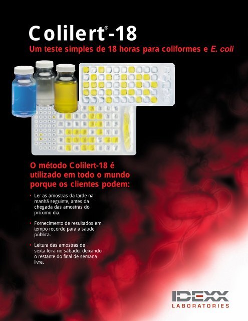 Folheto para Colilert®-18 - IDEXX Laboratories