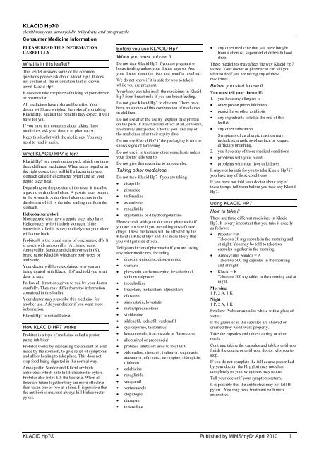 KLACID Hp7® 1 - MyDr