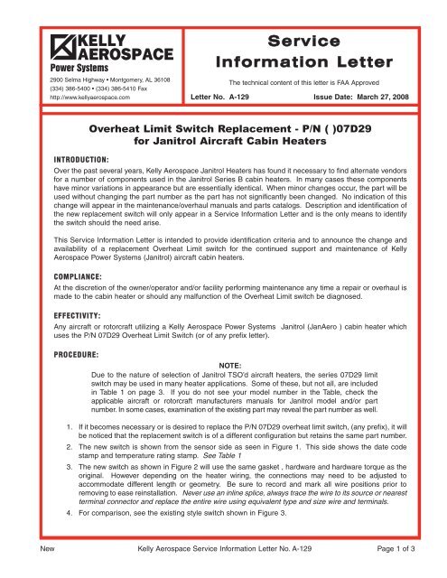 Service Information Letter - Hartzell Engine Technologies