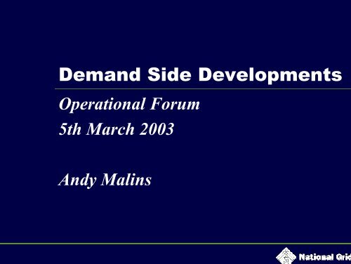 FCDM - National Grid