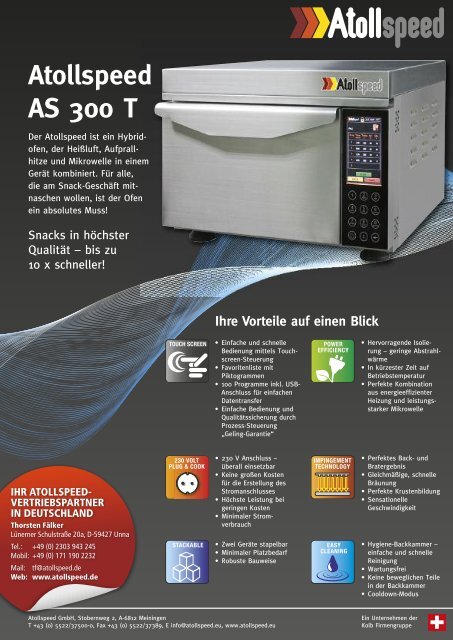 Atollspeed AS 300 T Ihre Vorteile auf einen Blick