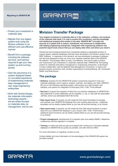 PDF overview (740Kb) - Granta Design