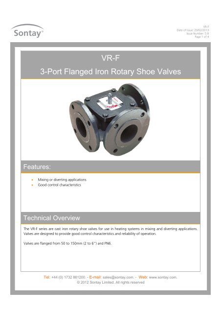 VR-F 3-Port Flanged Iron Rotary Shoe Valves - Sontay