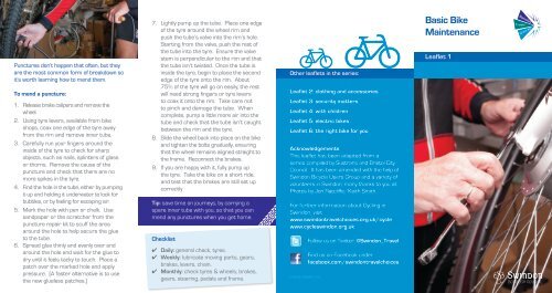 Cycling Advice leaflet : Basic bike maintenance