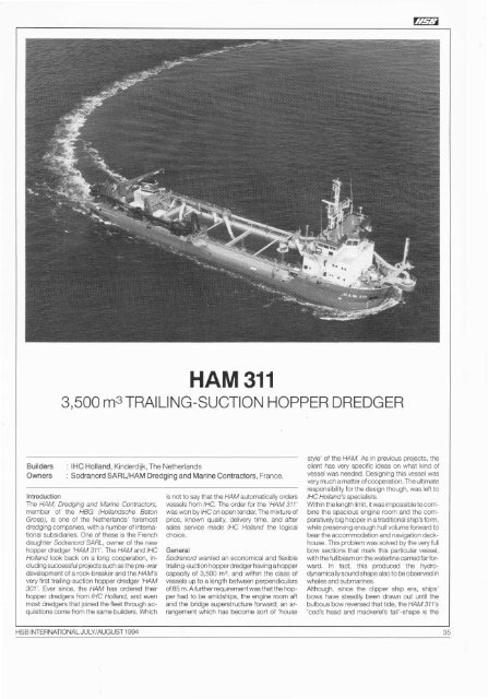 HAM 311 3,500 m3 TRAiLlNG-SUCTION HOPPER ... - Dredgepoint