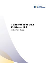 Toad for Oracle Install Guide - Quest Software