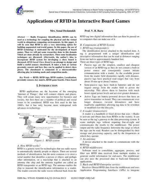 Applications of RFID in Interactive Board Games - International ...