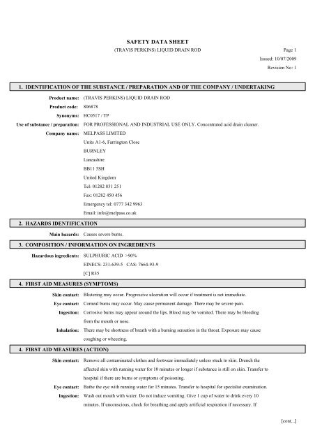 SAFETY DATA SHEET - Travis Perkins