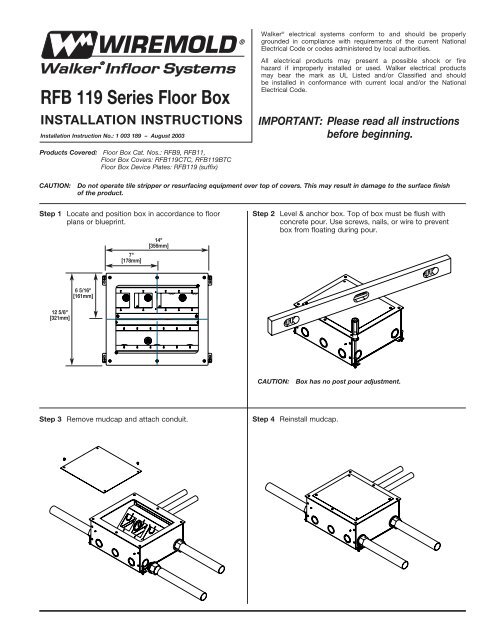 RFB 119 Series Floor Box