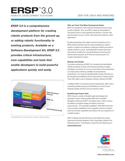 ERSP 3.0 is a comprehensive development platform for creating ...