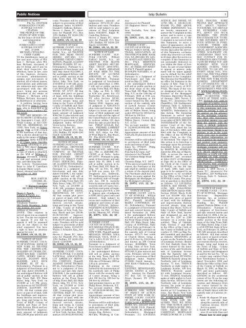Public Notices - Islip Bulletin