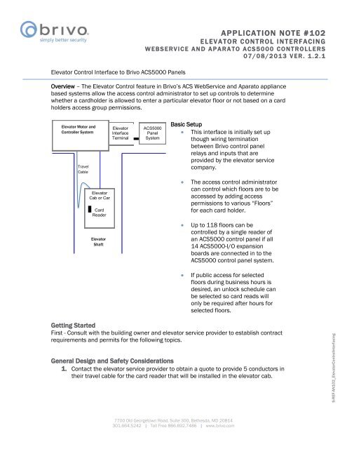 Application Note 102: Elevator Control Interfacing Brivo, 45% OFF
