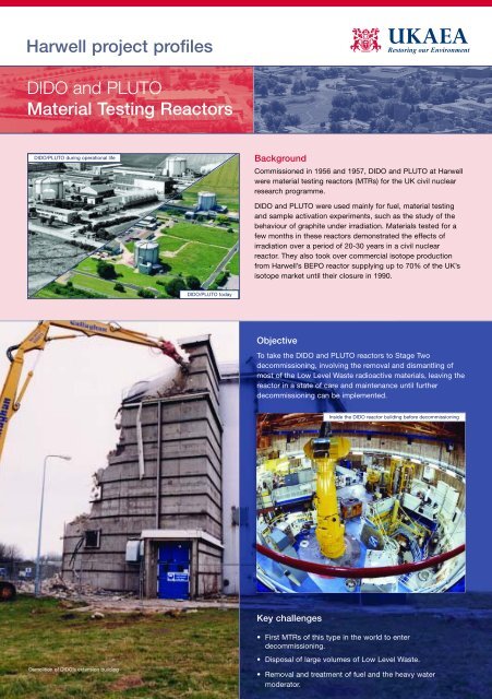 DIDO and PLUTO Material Testing Reactors - Research Sites ...