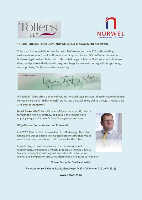 Norwel Computer Services Limited Parkway House, Palatine Road ...