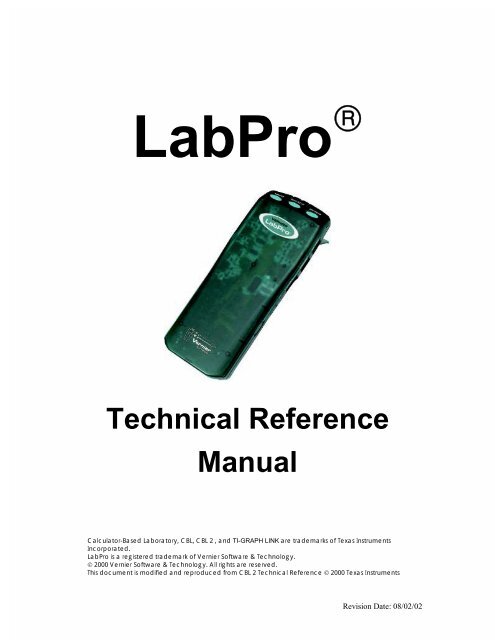 LabPro Technical Reference Manual - Vernier Software & Technology