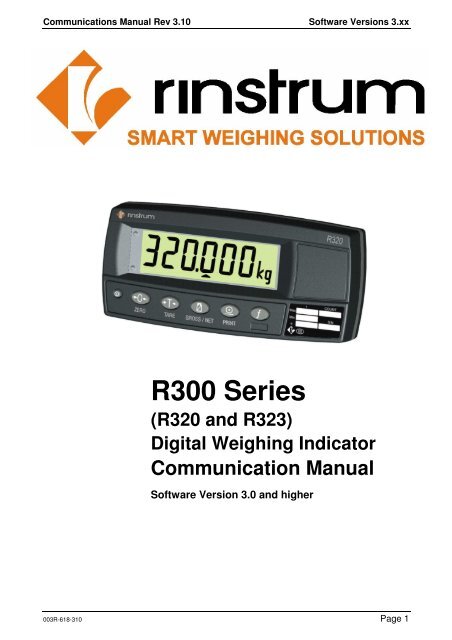 R300 Series (R320 and R323) - Rinstrum