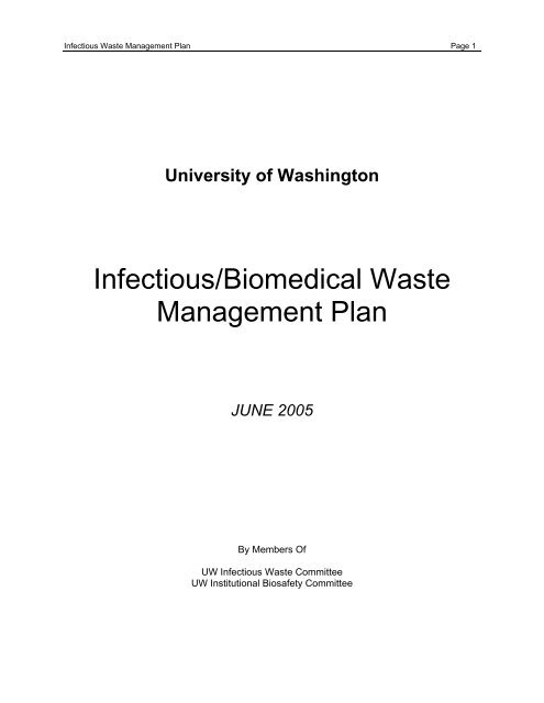 Infectious/Biomedical Waste Management Plan - Environmental ...