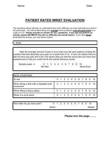 The Patient-Rated Elbow Evaluation (PREE) - McMaster University