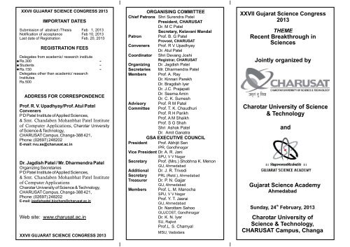 Brochure and Registration Form - Charusat
