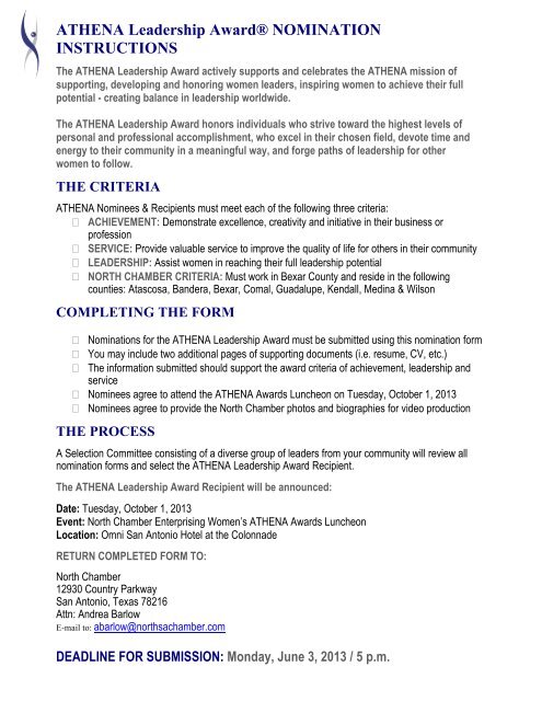 Leadership Award Criteria