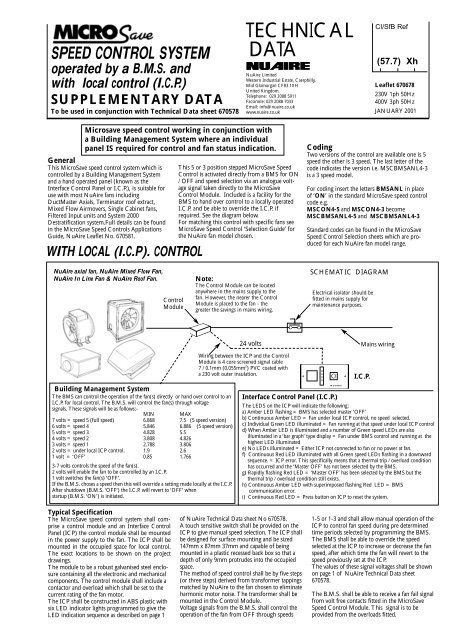 MicroSave SPEED CONTROL SYSTEM operated by a B.M.S. and ...