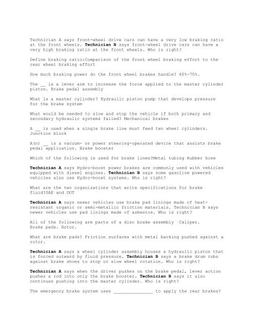 Auto Tech Study sheets final_study_1.pdf - Kent