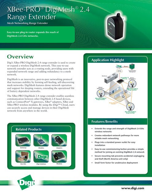 XBee-PRO DigiMesh 2.4 Range Extender - Datasheet
