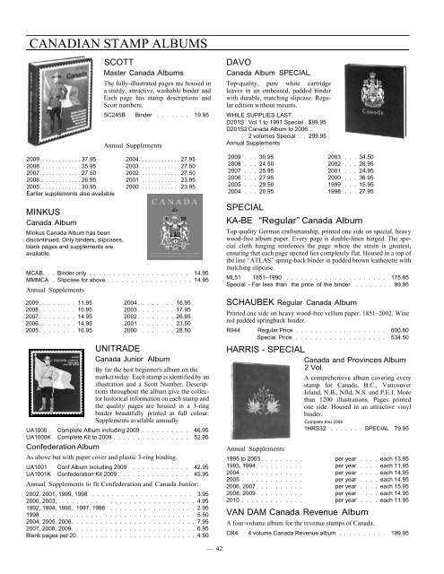 CANADIAN STAMP ALBUMS