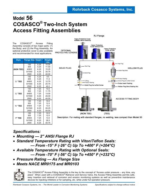 2" ANSI Flange RJ - Rohrback Cosasco Systems