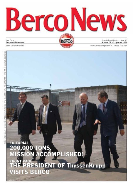 200,000 TONS, MISSION ACCOMPLISHED! THE ... - Berco S.p.A