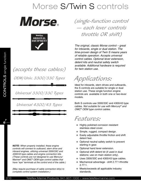 Morse S/Twin S controls
