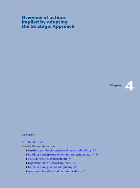 Overview of actions implied by adopting the Strategic Approach