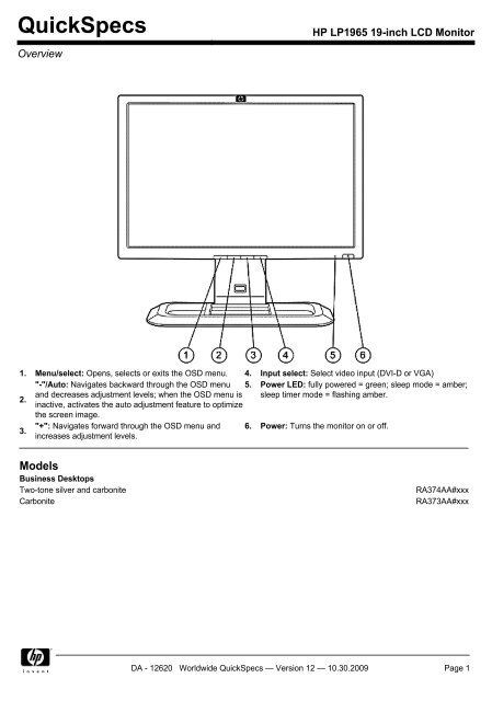 HP LP1965 19-inch LCD Monitor